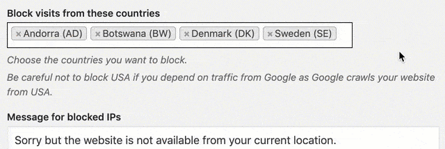 How to block a country